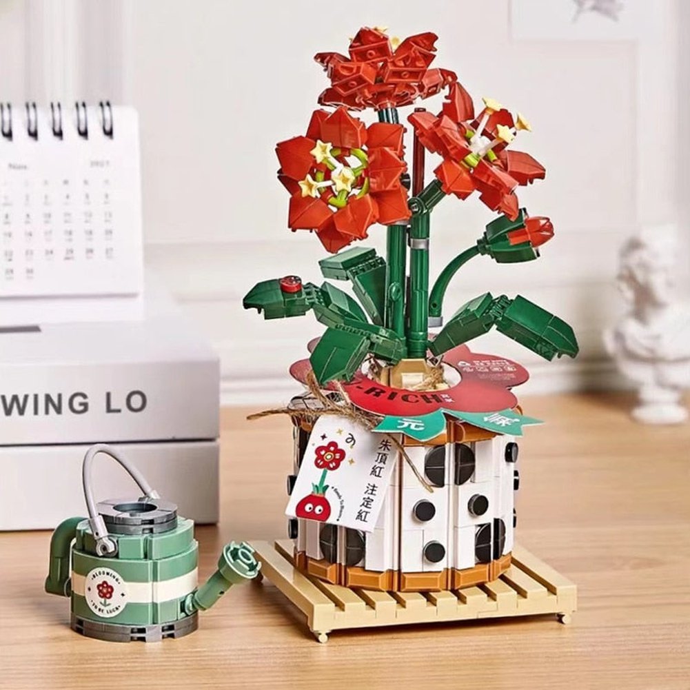 MOC NON Building Block MINI 3D Flower Bouquet MOC Romantic Eternal Pla ...
