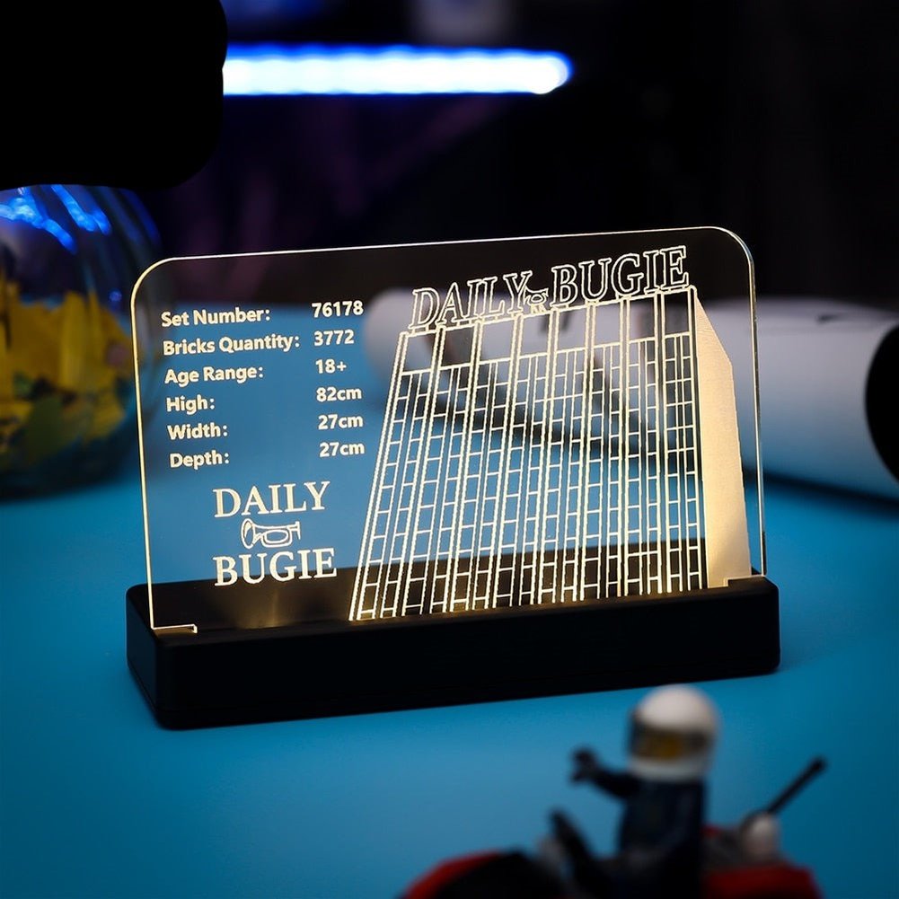 MOC Compatible LED Light Acrylic Nameplate for 76178 Brick Building Bl ...