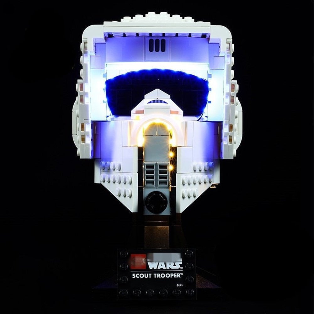 MOC Compatible LED Lighting Set DIY toys 75305 Star Scout Trooper Helm ...