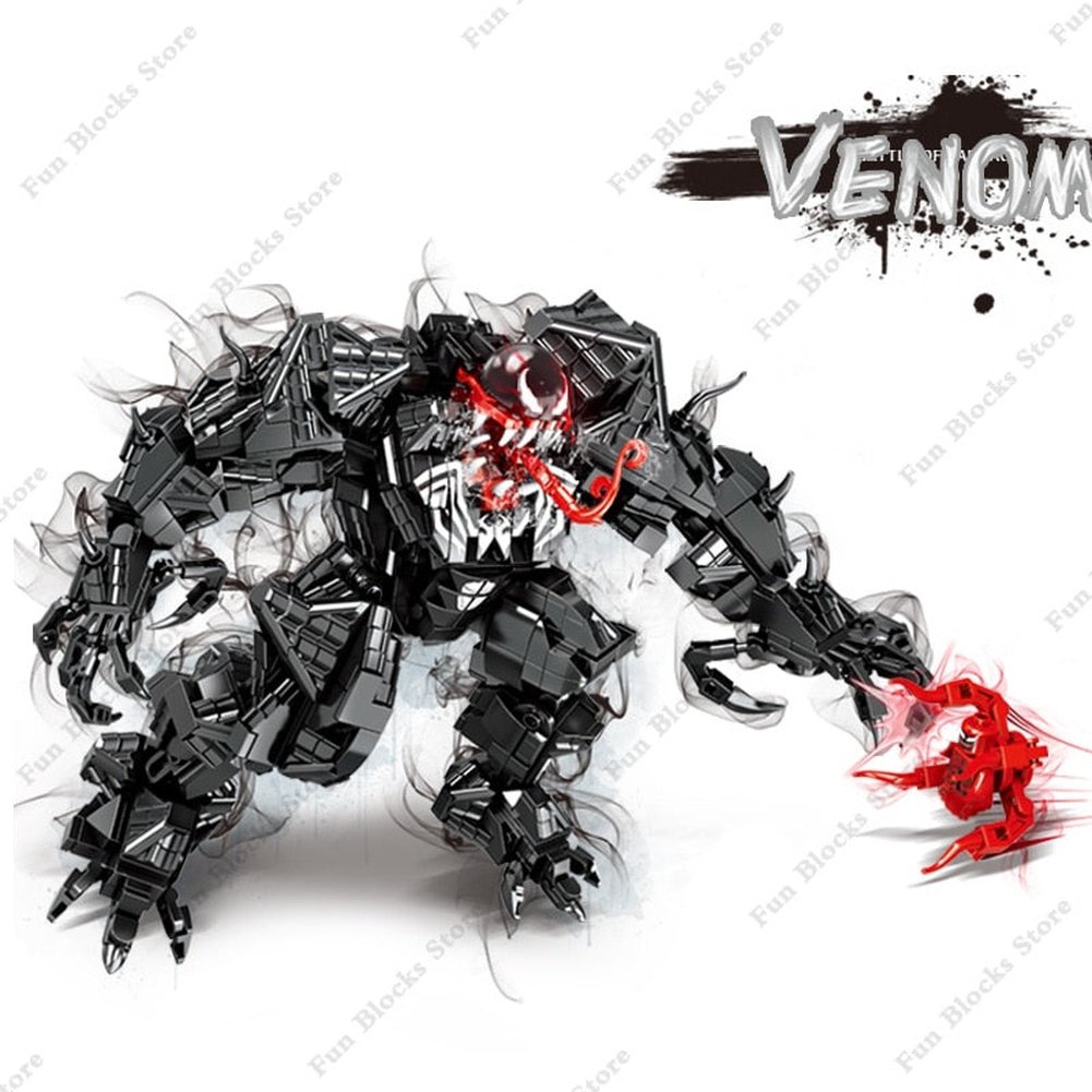 MOC NON Super Hero Superhero Movie Carnage Battle Venom VS Spiderman M ...