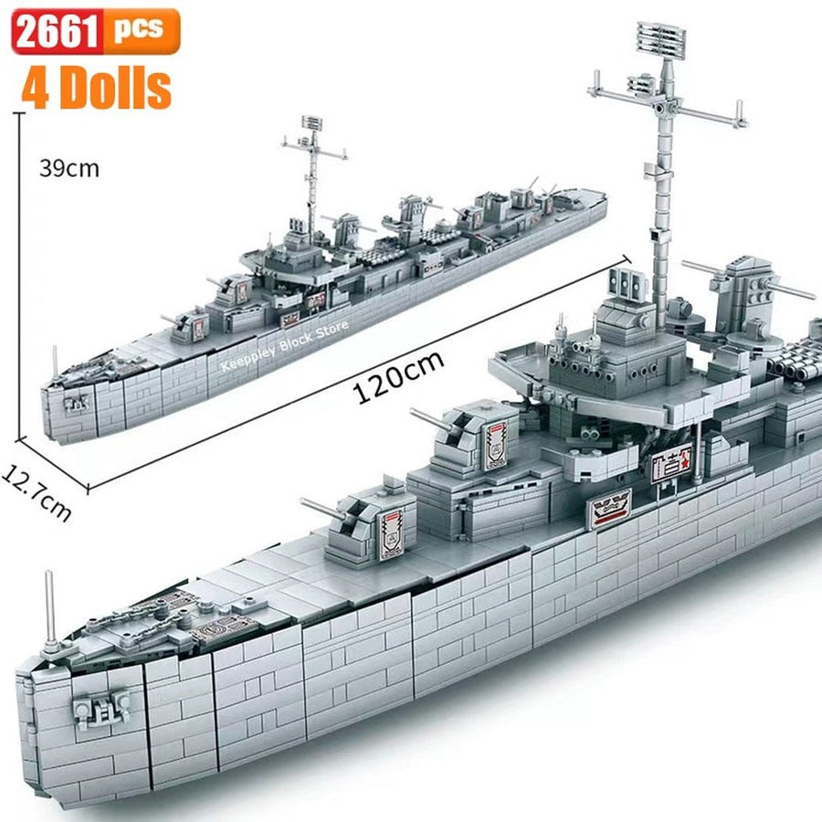 MOC NON Airaft Carrier With LED Building Blocks Soldier Battleship Bri ...